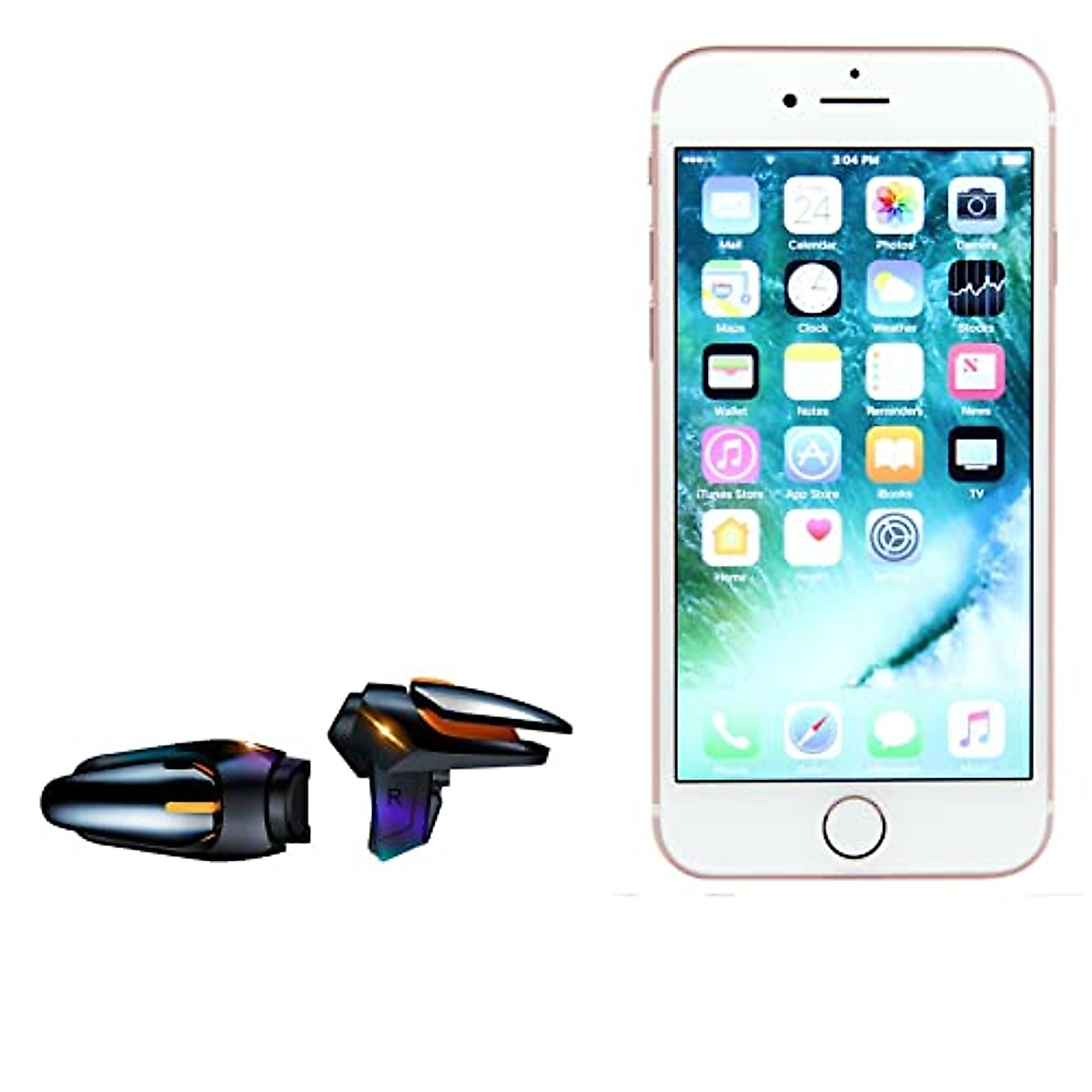 BoxWave Gaming Gear Compatible With Apple iPhone 7 - Touchscreen QuickTrigger Auto, Trigger Buttons Autofire Gaming Mobile FPS - Jet Black