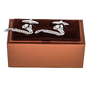 MRCUFF Saxophone Sax Music Pair of Cufflinks in Presentation Gift Box & Polishing Cloth