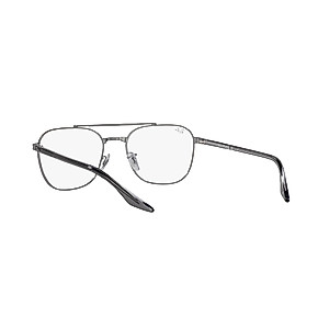 Ray-Ban RX6485 Square Prescription Eyewear Frames, Gunmetal/Demo Lens, 55 mm