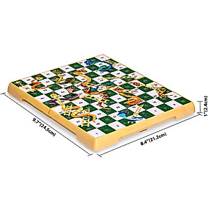 Yellow Mountain Imports Magnetic Snakes and Ladders Board Game Set - 9.7 Inches ?- Portable, Folding & Travel Perfect