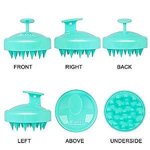 HEETA 2 Pack Hair Scalp Massager Shampoo Brush for Hair Growth, Hair Scalp Scrubber with Soft Silicone, Wet and Dry Hair Detangler (Whole Black & Green)
