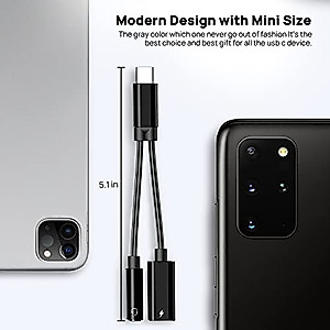 USB Type C to 3.5mm Headphone Jack Audio Adapter and Charger,2 in 1 USB C to Aux Audio Adapter with 60w PD3.0 Fast Charger,Compatible with Samsung Galaxy A53 A33 S23 S22 S21,Google Pixel 7