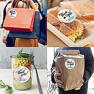 Padike 1.5" Thank You for Supporting My Small Business Stickers, 4 Designs, Highly Recommended for Small Business Owners and Online Sellers, 500 Labels Per Roll (Glitter Silver & Black, 1.5inch)