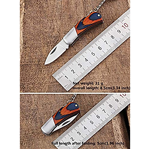 KUNSON Folding Knife, Mini Pocket Knife for Men and Women, Mini Keychain Knife for Cutting Rope, Paper, Boxes and Peeling Fruits, EDC Knife Small