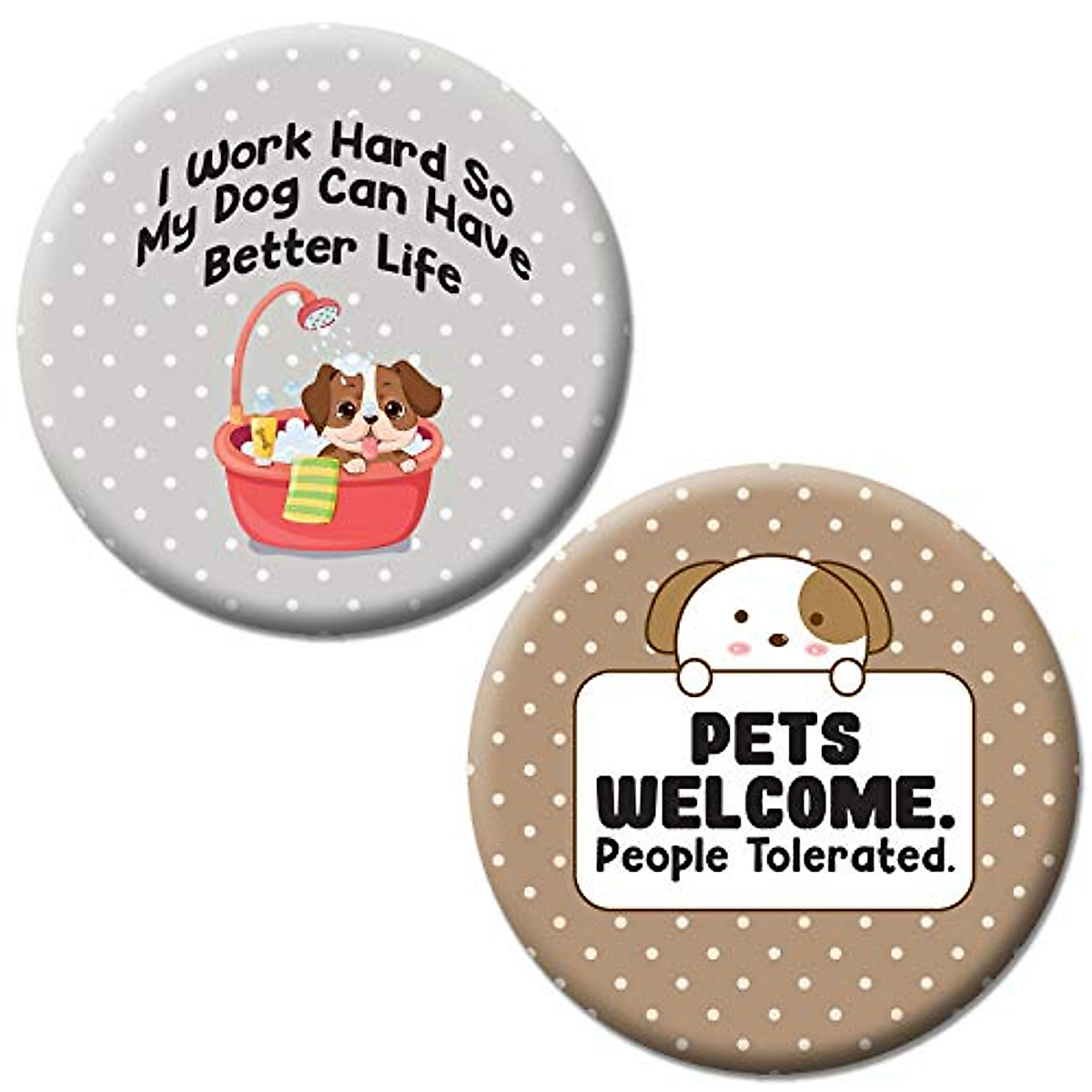 Creanoso Fun Pet Owner Pinback Button Badges - Stocking Stuffers Premium Quality Gift Ideas for Children, Teens, & Adults - Corporate Giveaways & Party Favors