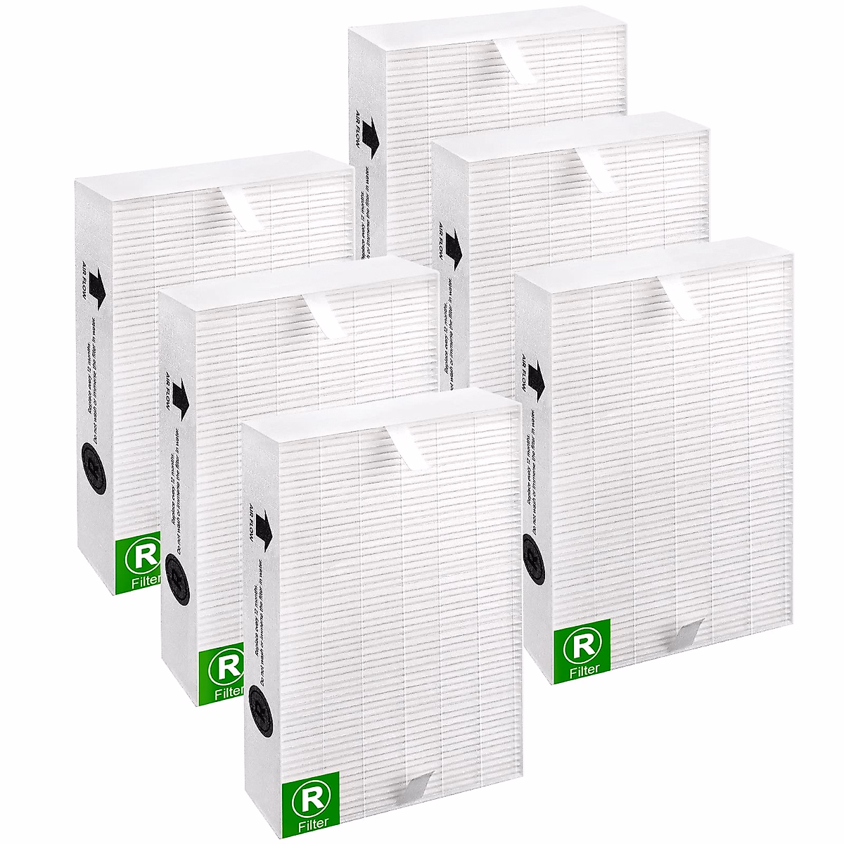 Blutoget HPA300 HEPA Filter Replacement - Compatible For Honey-well Air Puri-fier HPA300 HPA200 HPA090 Series-Replaces HRF-R3 HRF-R2 HRF-R1(Pack of 6 x Hepa Filters)