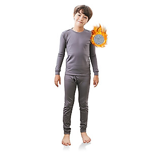 TINFL by Vaenait Boys Thermal Underwear Soft Long John Set Heatwarm Chacoal M
