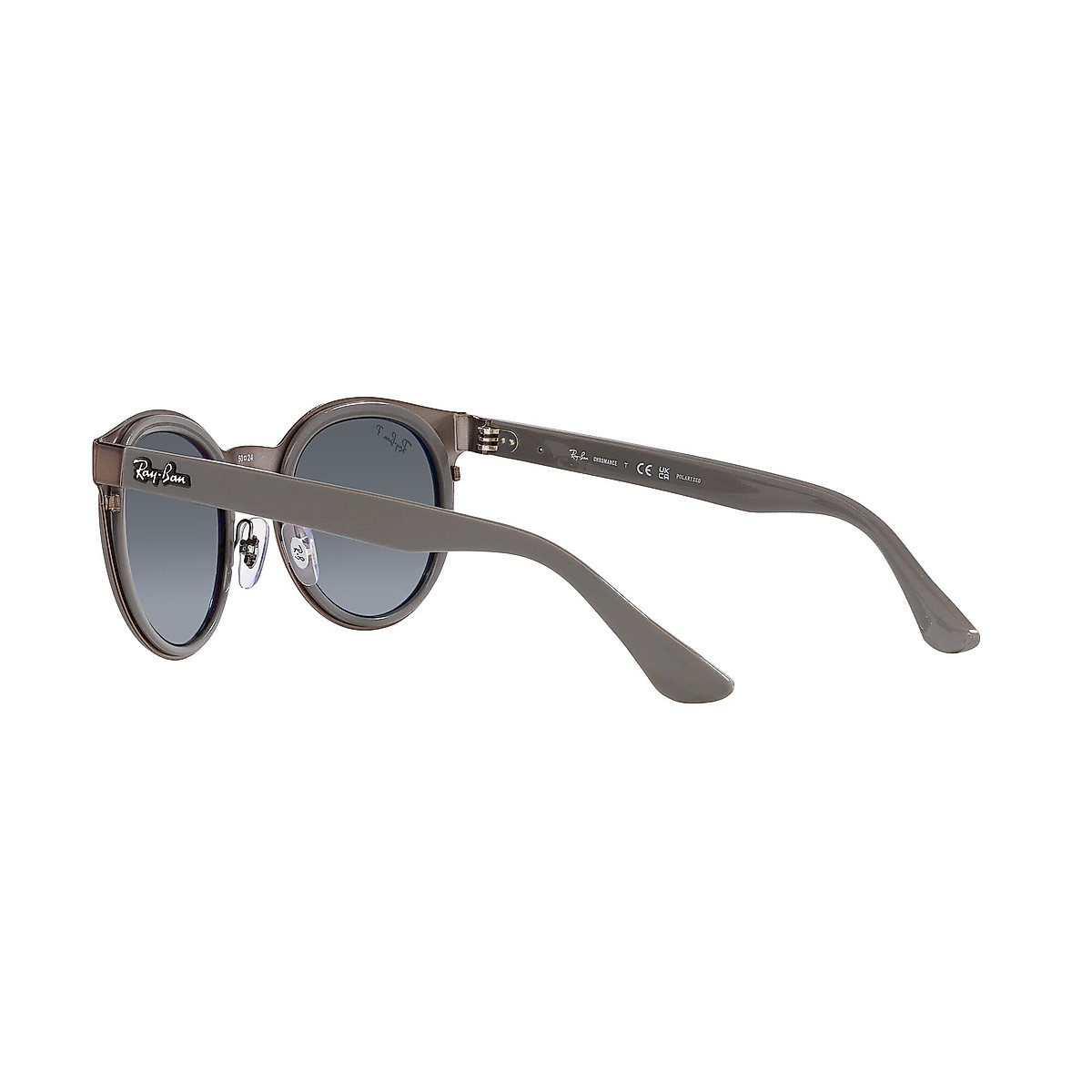 Ray-Ban RB3710 Bonnie Round Sunglasses, Grey on Copper/Grey Gradient Dark Blue Polarized, 50 mm