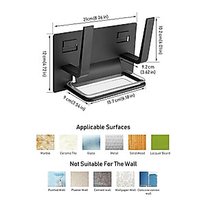 Self Adhesive & Wall Mount Aluminum Pot Lid Rack,Pan Cover Racks,Cutting Board Storage of Black FAYCHE