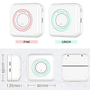 KEVGNRO InstaProud - Portable Sticker Printer, Mini Pocket Thermal Printer, Mini Printer Sticker Maker with 10 Rolls Paper for Photos, Memos, Study Notes (Pink)