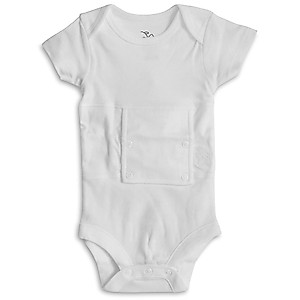 Starberrykids g-tube bodysuit for babies, toddlers and children (4 Fits 32-38lb, White)