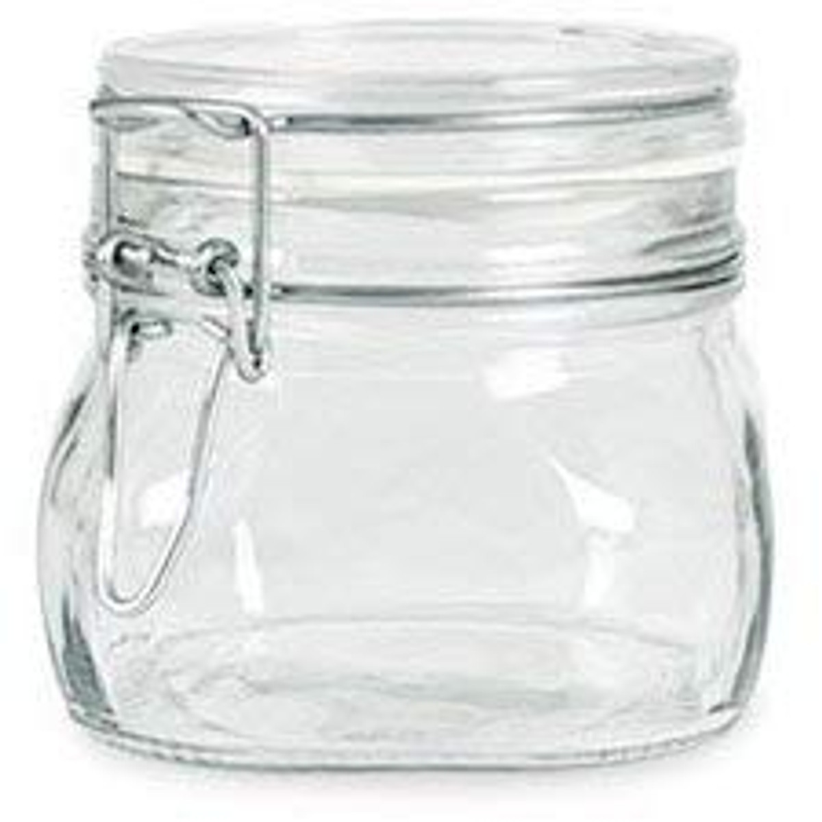 Bormioli Rocco Fido Square Clear Jar, 17.5 Ounce - Set of 6