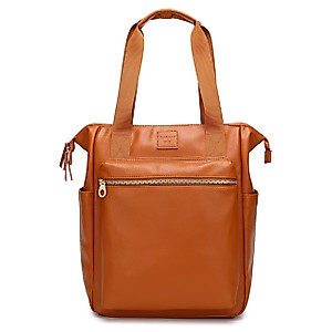 Kah&Kee Feaux Leather Convertible Backpack Tote Bag Casual Travel Daypack 2way for Women Man (Black)