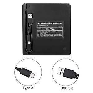 intendvision External CD DVD Drive USB 3.0 Type-C CD-RW DVD-R Combo Burner with SD/TF Slot, 2 USB 2.0 Port for PC Laptop Computer Mac Windows 11/10/8/7