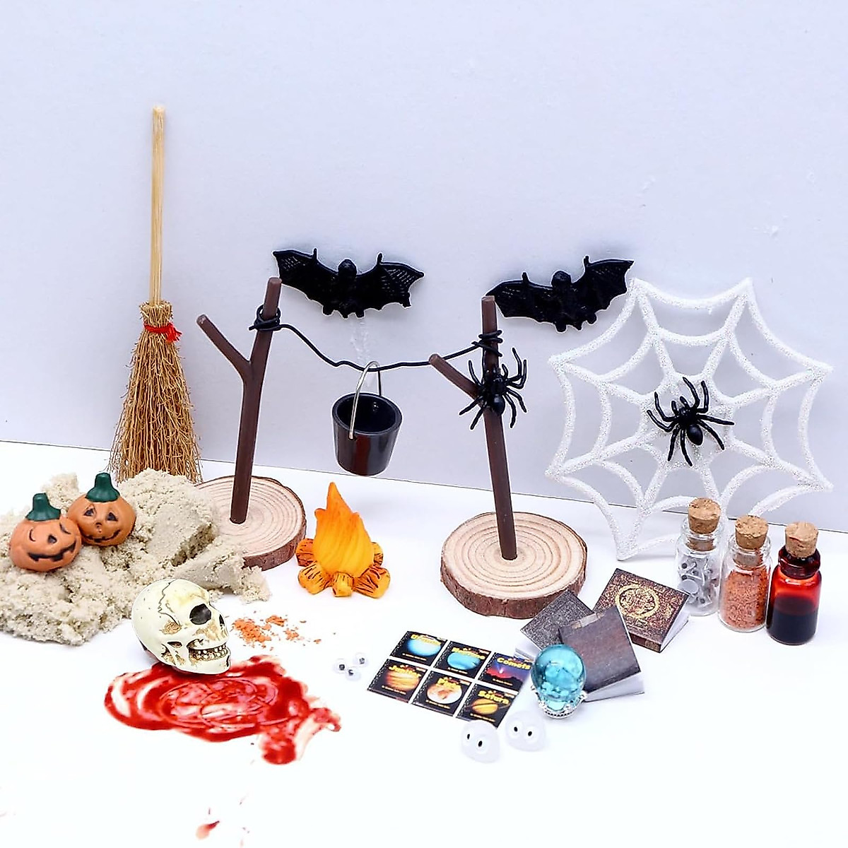 BinaryABC Halloween Dollhouse Miniature Garden Accessories,Halloween Mini Fairy Garden Accessorie,Halloween Village Accessories Mini Halloween Decorations,26Pcs