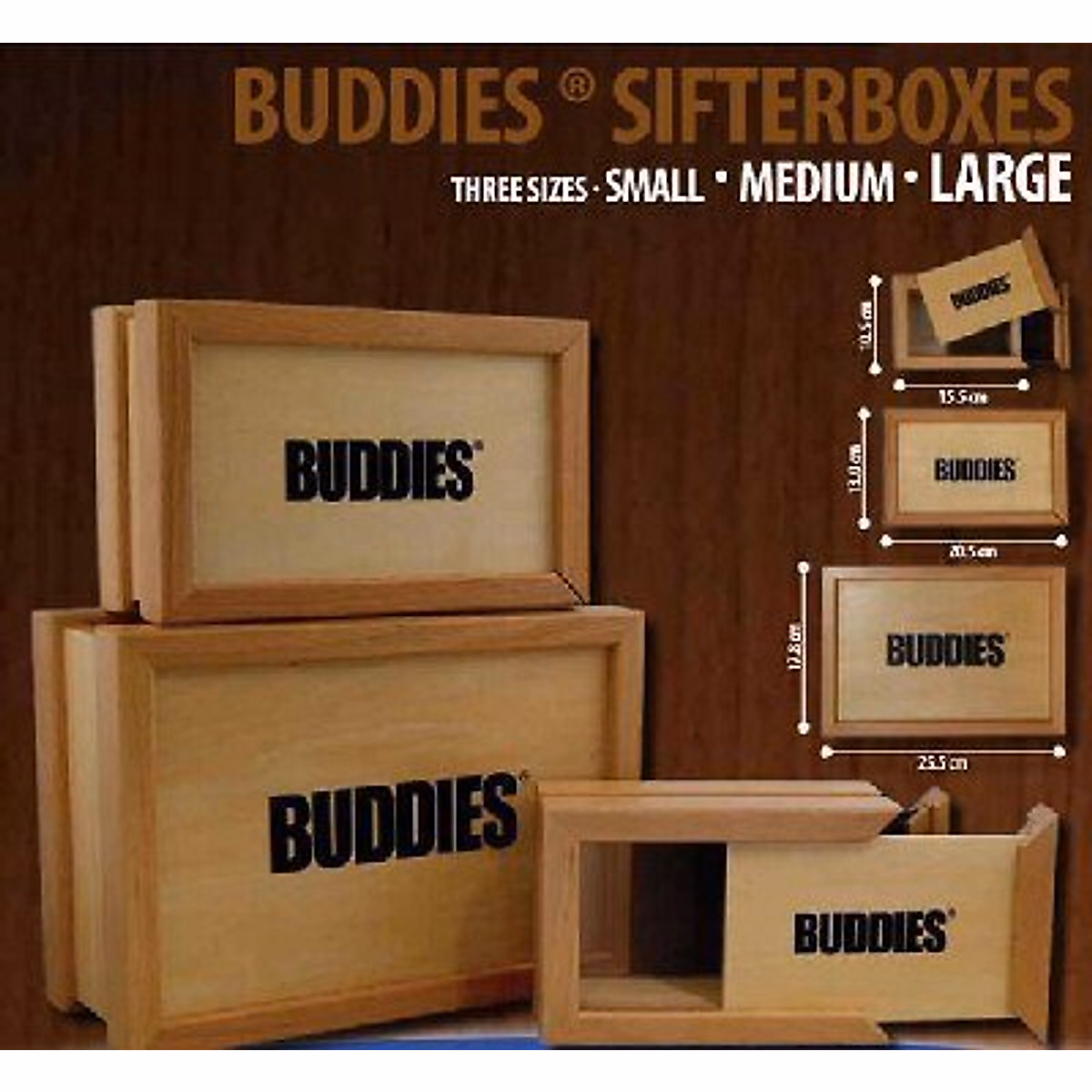 Buddies Wooden Sifter Storage Pollen Box (Medium)