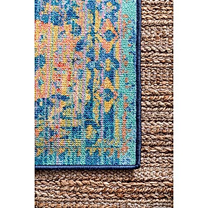 nuLOOM Andrus Vintage Area Rug, 8' x 10', Blue