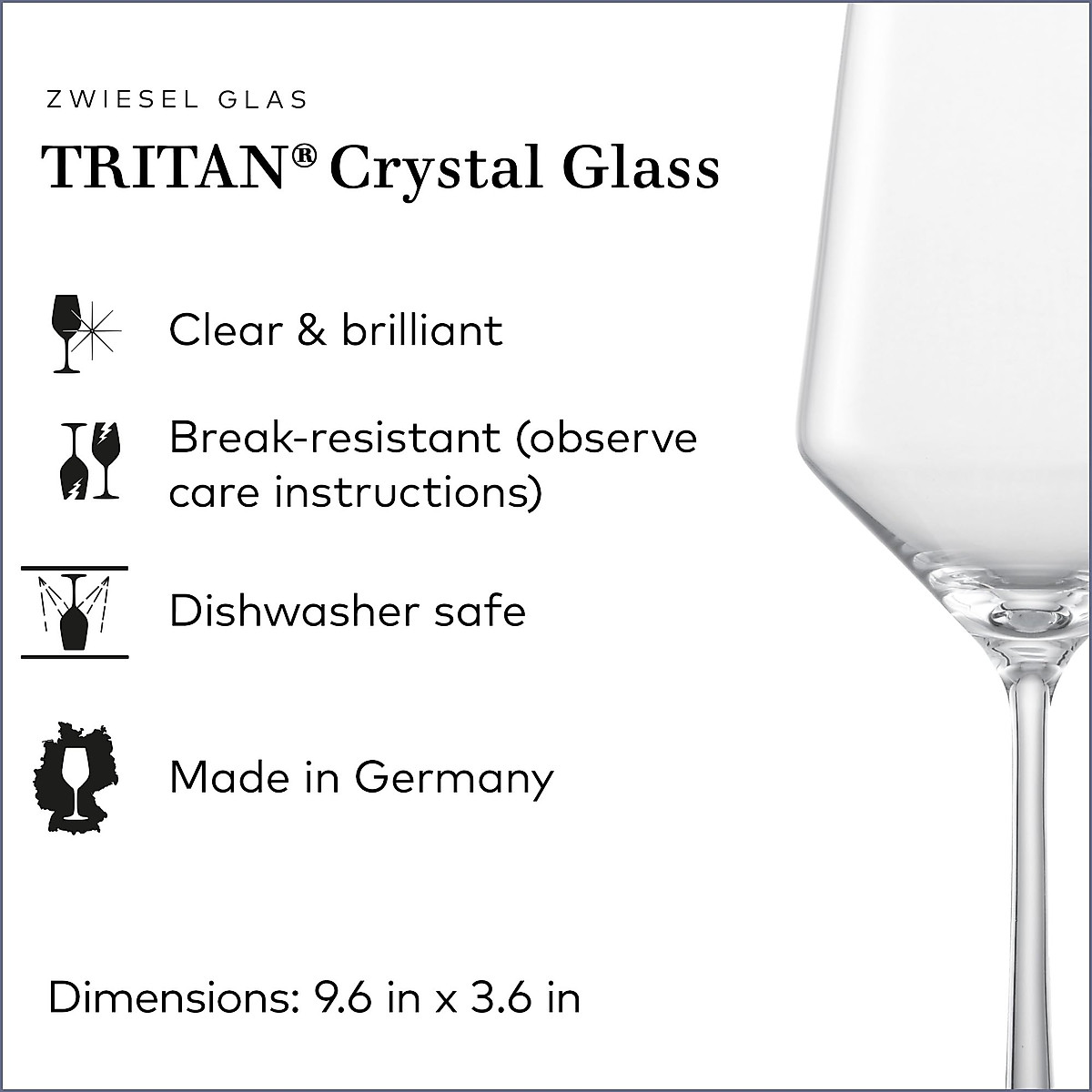 ZWIESEL GLAS Pure Cabernet Red Wine Glass (Set of 4), Graceful Wine Glasses for Red Wine, Dishwasher-Safe Tritan Crystal Glasses, Made in Germany (19 Ounce)