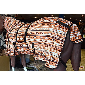 HILASON 78 Inches Horse Fly Sheet Ultra Violet Rays Protect Mesh Bug Mosquito Summer Spring Detachable Neck | Fly Sheet | Horse Turnout Sheet | Fly Sheet for Horses | Bug and Mosquito Protection | Fly