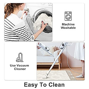 Uphome Boho Washable Rug for Living Room 5'x7' Geometric Moroccan Area Rug with Tassels Cotton Woven Tufted Throw Rugs for Bedroom Beige Farmhouse Carpets for Dinning Room Kitchen