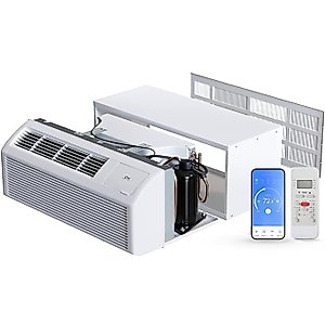 Cooper&Hunter 9,000 BTU PTAC Packaged Terminal A/C with Heat Pump (R32 Refrigerant) and 3.5 kW Electric Heater Including Wireless Smart Kit, Remote Controller, and a Power Cord Sleeve/Grille Included