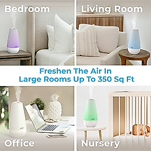 Pure Enrichment® PureSpa™ XL 3-in-1 Cool Mist Humidifier, Essential Oil Diffuser & Mood Light - 2L Tank Provides Powerful Mist Coverage up to 350 sq ft in Bedroom, Office & Large Rooms