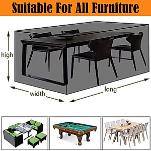 XYXH Outdoor Patio Table Covers Waterproof 98" L x 98" W x 35" H, Rectangle Patio Furniture Cover, Garden Furniture Covers Square, Durable O x Ford Fabric Wind-Proof Breathable Water Resistant