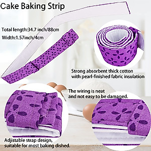 Winerming 4-Piece Bake Even Strip,Cake Pan Strips,Cake Pan Dampen Strips,Cake Pan Strips, Super Absorbent Thick Cotton,Keeps Cakes More Level and Prevents Crowning with Cleaner Edges