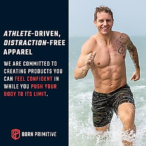 Born Primitive Flex Stretchy Denim Jorts for Men (Medium, Black Denim) - Cotton-Mix Jean Workout Shorts - Durable Stretchy Fabric Holds Its Shape While Still being Comfortable for All-Day Wear