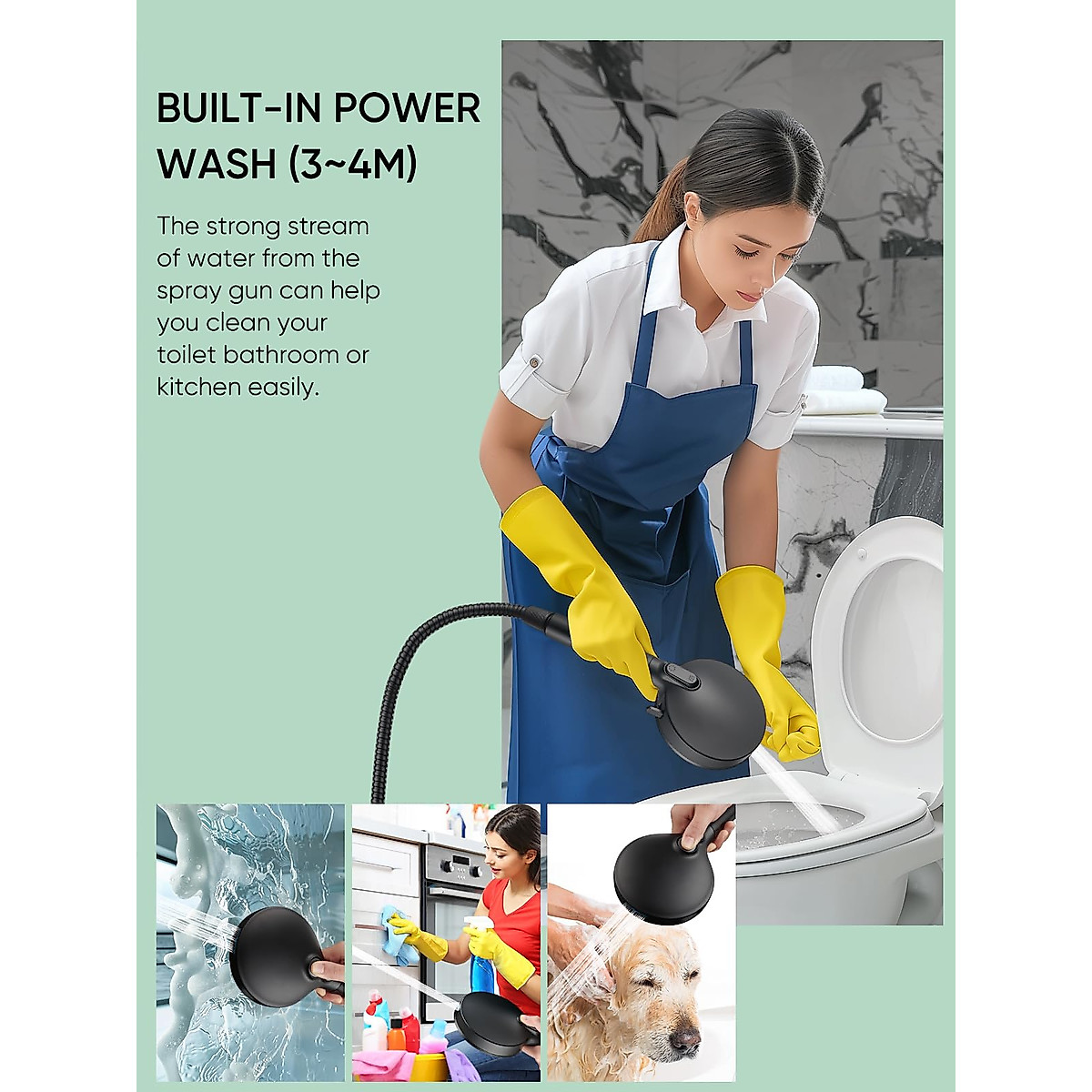 Heemli Filtered Shower Head with Handheld, High Pressure 7 Spray Mode Showerhead with Filters, Water Softener Filters for Hard Water - Remove Chlorine - Reduces Dry Itchy Skin, Matte Black