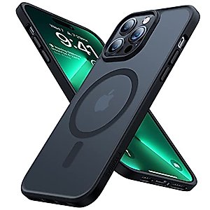 TORRAS Magnetic Guardian Designed for iPhone 14 Pro Max Case [Military Grade Drop Tested] [Compatible with MagSafe] Slim Translucent Matte Case for iPhone 14 Pro Max Phone Case (6.7"), Mystic Black