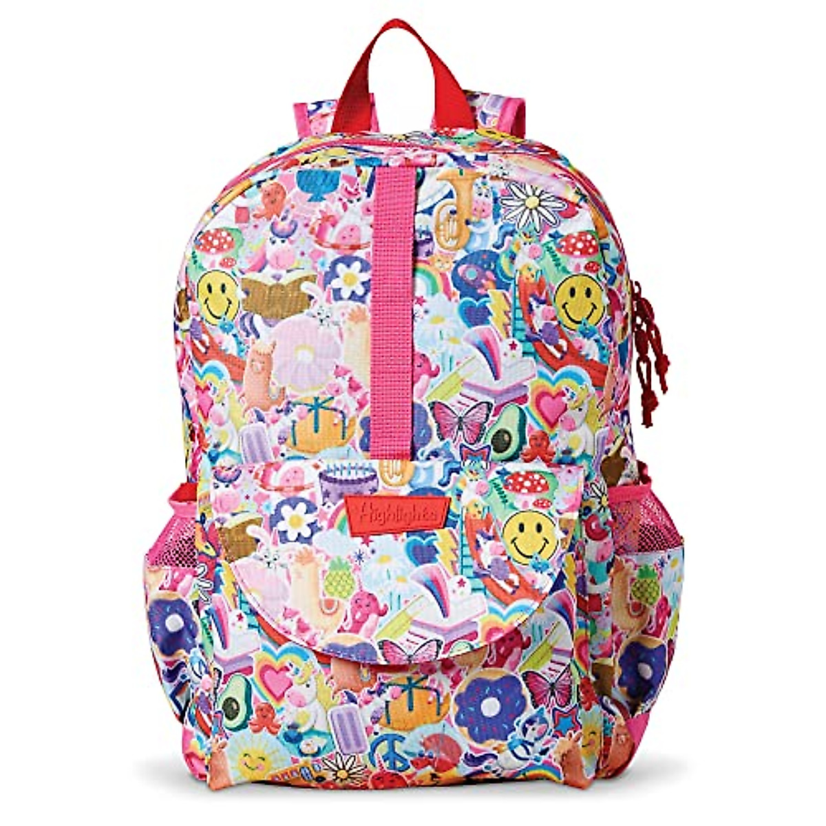 Highlights for Children Backpack for Kids, Weather-Resistant Backpacks for Boys and Girls, Elementary School Kids Bags, Ages 3+ (17" - Rainbow Unicorn - Pink)
