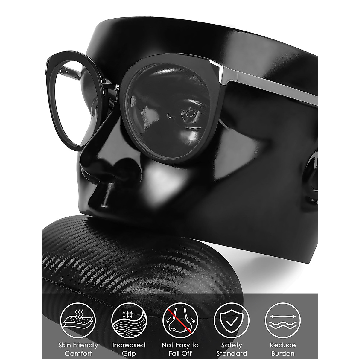 BLAZERBUCK Replacement Nose Piece Pads for Oakley Top Knot OO9434/Side Swept OO9445/HSTN OO9464/Wildrye OO9230 Sunglasses - Black