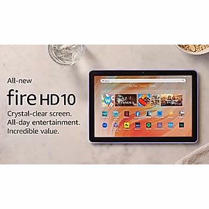 Amazon Fire HD 10 tablet, built for relaxation, 10.1" vibrant Full HD screen, octa-core processor, 3 GB RAM, latest model (2023 release), 32 GB, Lilac