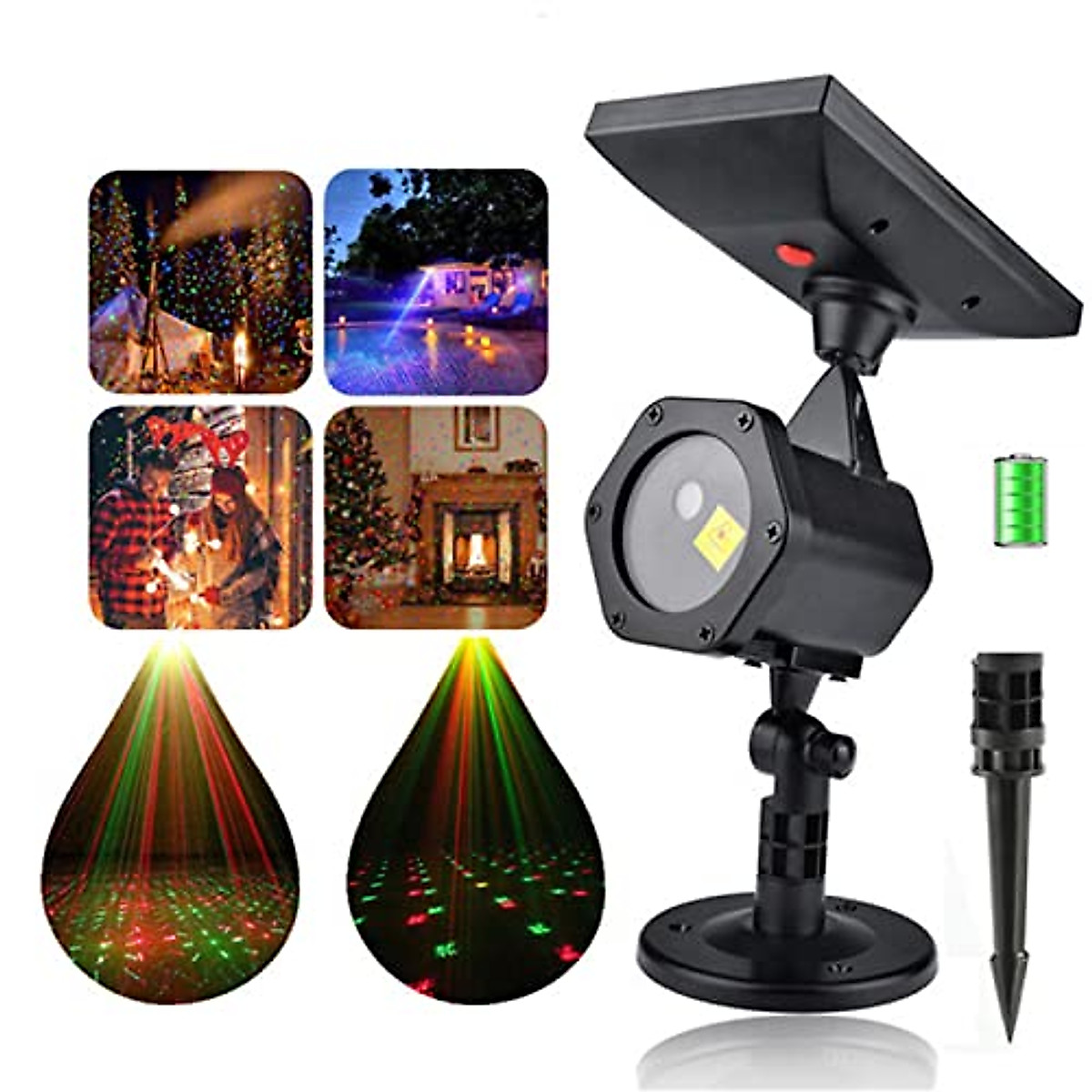 LED Solar Energy Lights, Christmas Projector Light, Festival Rotating Spotlight, Christmas Festival Outdoor Landscape Decorative Lighting