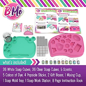 B Me Beginner Soap Making Craft Kits for Kids Girls Ages 6+ | Make 15+ Soap Shapes with 5 Different Scents | Make Your Own Soap Science Kits Toys Gifts
