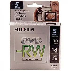 Fujifilm 25302425 1.4GB Mini DVD-RW for Camcorder (5pk)