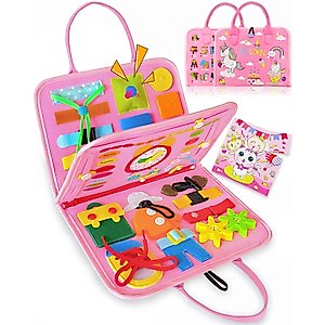 Exorany Busy Board Montessori Toys for 1 2 3 4 Year Old Girls & Boys Birthday Gifts, Sensory Toys for Toddlers 1-3, Educational Travel Toys, Preschool Activities for Learning Fine Motor Skills