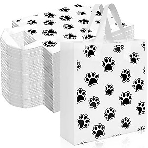 150 Pack Boutique Bags with Handles Plastic Merchandise Bags Small Christmas Reusable Shopping Gifts Bags 10 x 13 Inch (Leopard Pattern)