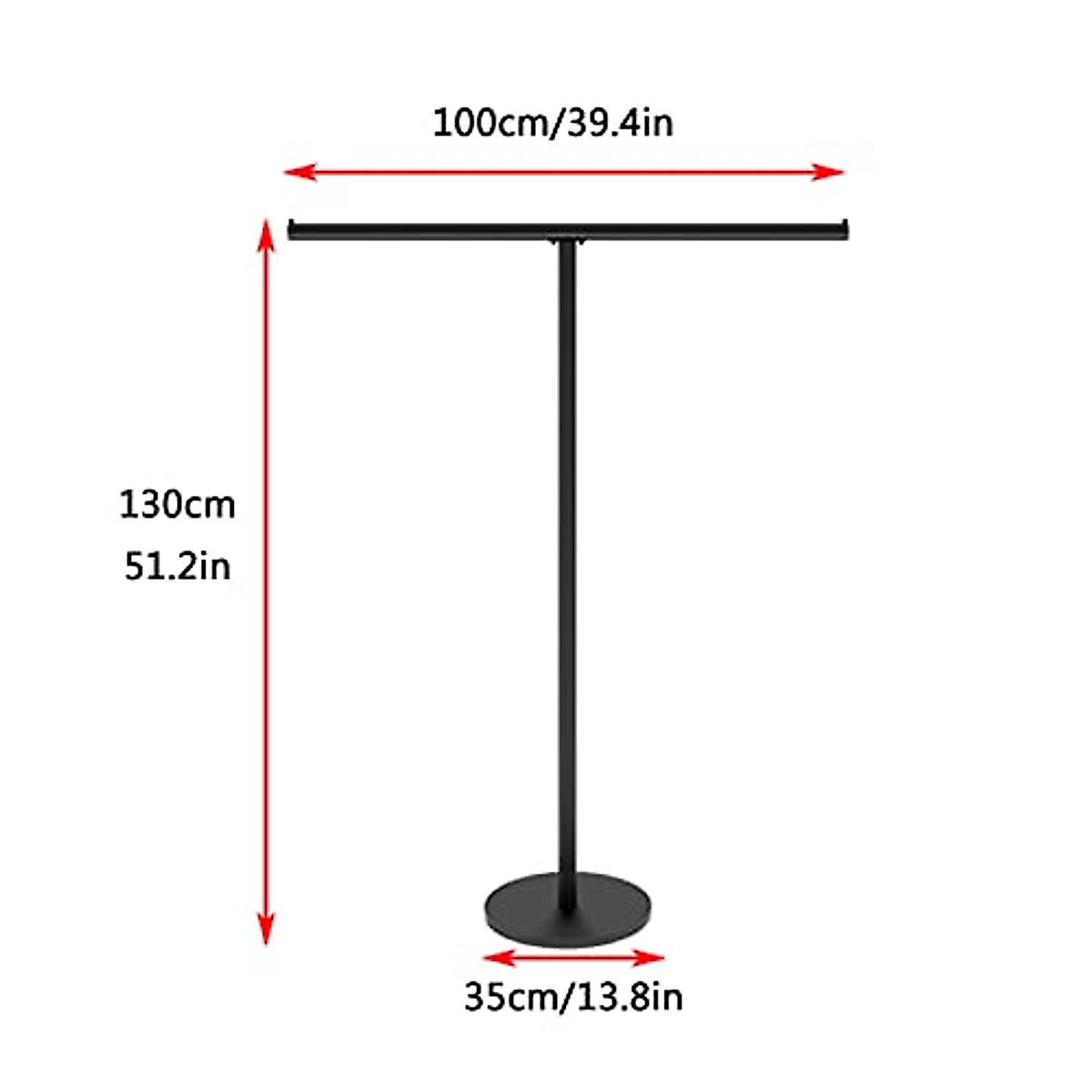 Household Products Industrial Pipe Clothing Rack,t-Shaped Clothing Storage and Display Stand,Heavy Duty Metal Garment Rack for Children and Women Clothing Store Gold 39.4cm/100cm