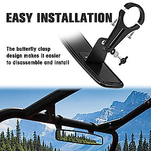 UTV RearView Mirror, ISSYAUTO 15" Ultra Clear SXS UTV Mirror with 1.75" Clamps and Convex Design Compatible with Polaris RZR 800 900 1000 Turbo PRO XP, Pioneer 1000, Arctic Cat Wildcat(2023+)
