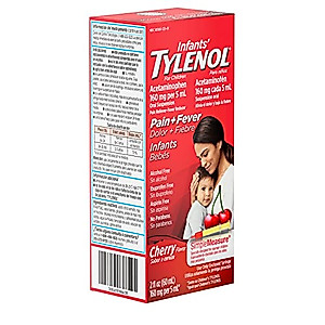 Infants' Tylenol Acetaminophen Liquid Medicine, Cherry, 2 fl. oz (Pack of 6)
