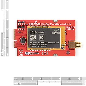 SparkFun MicroMod LoRa Function Board - 1W 915M30S LoRa Module Frequency Range: 900-931MHz Transmit Power 28.5-30dBm (max) Modulation LoRa, FSK, GFSK, MSK, GMSK, OOK Antenna Impedance: 50Ω