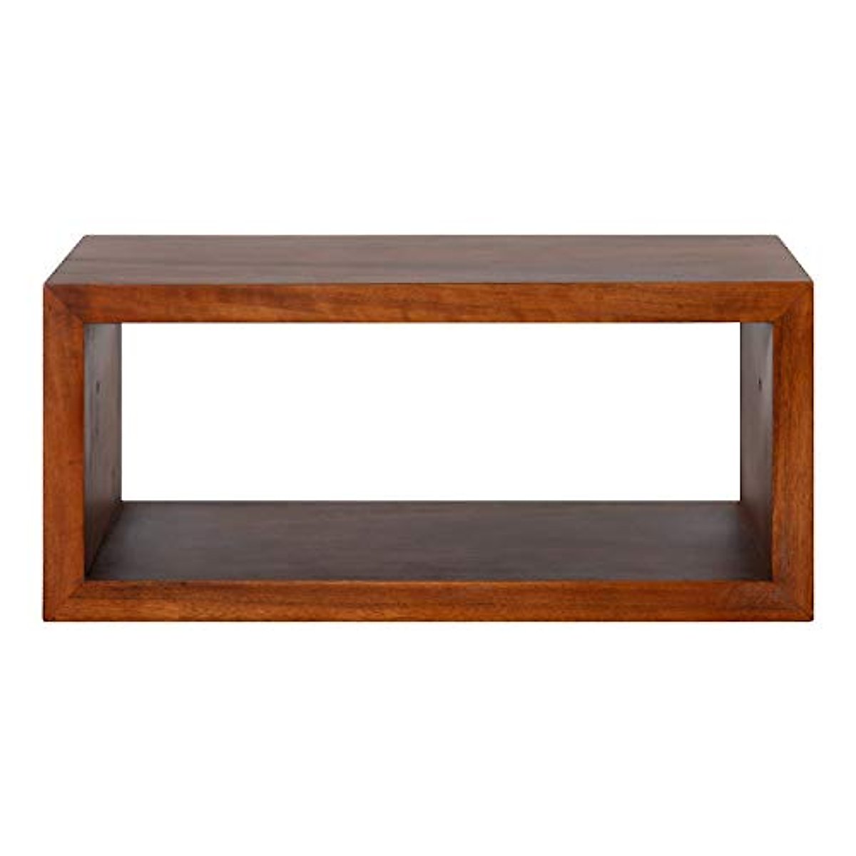 Kate and Laurel Holt Modern Floating Wall Shelf, 18 x 8, Walnut Brown, Chic Rectangular Floating Wood Shelf for Wall