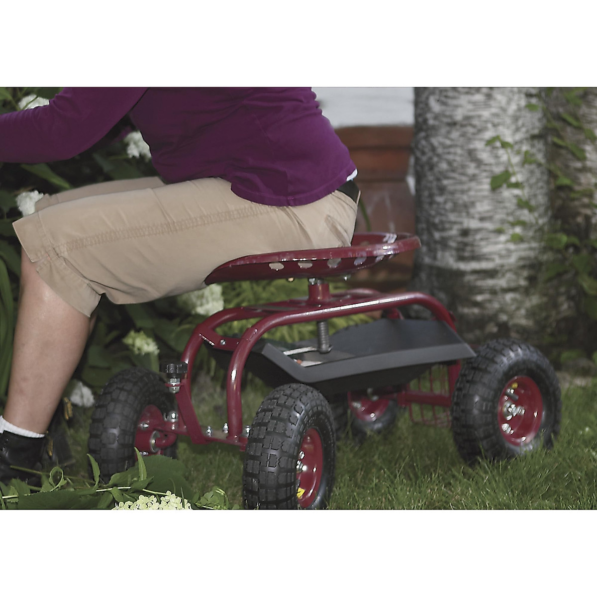 Ironton Rolling Garden Seat with Turnbar
