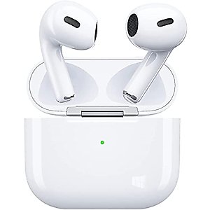 Wireless Earbuds, Air Pro Bluetooth 5.3 Headphones Noise Cancelling Hi-Fi Stereo, 30 Hours Playtime, IPX7 Waterproof in-Ear Earbuds with Microphone, Sports and Work Bluetooth Earbuds, White