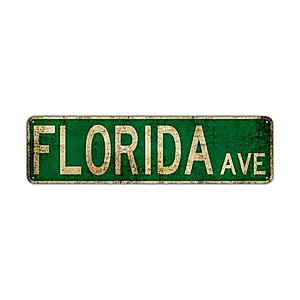 Florida Ave Street Sign Rustic Vintage Retro Metal Decor Wall Shop 4x16 inches