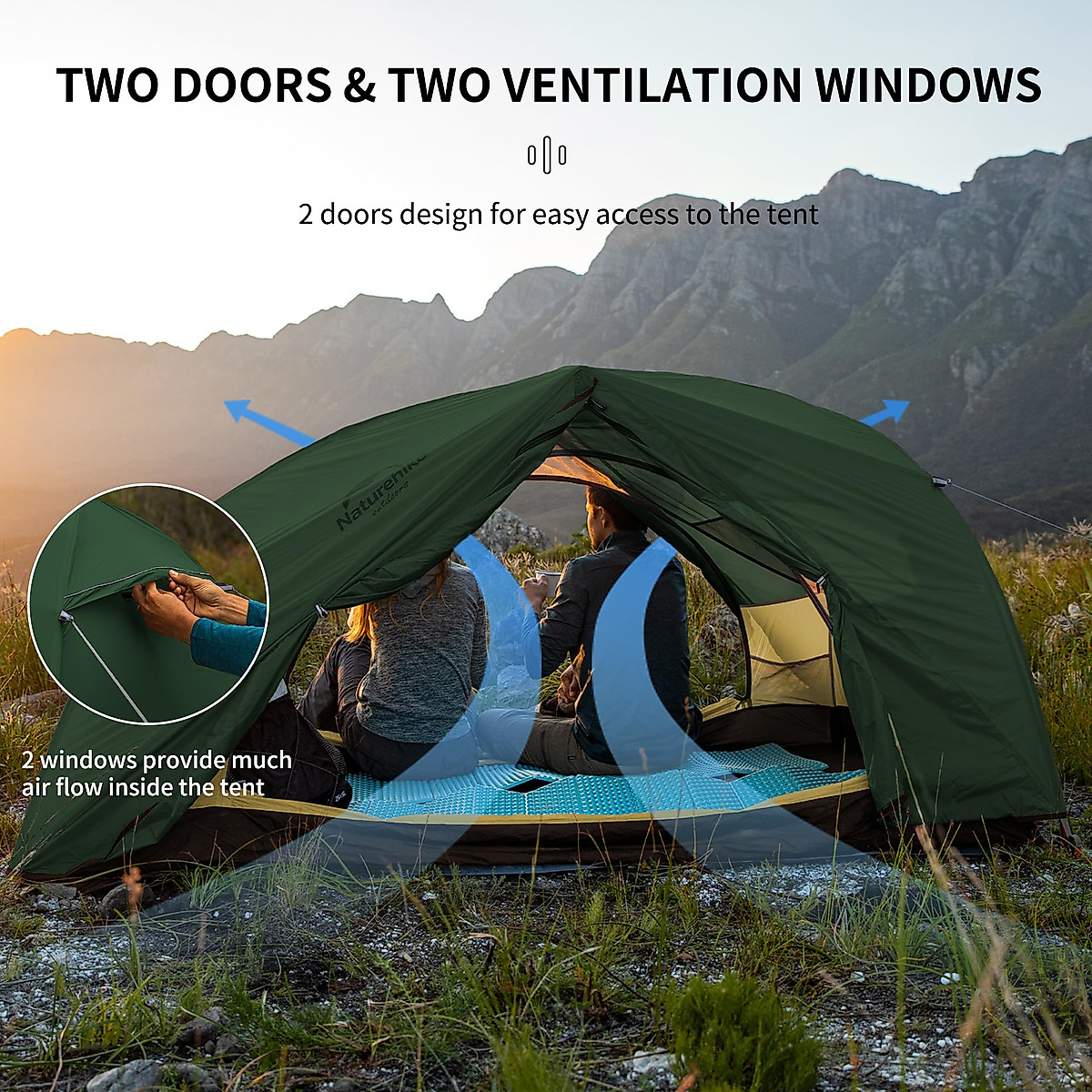 Naturehike Star River 2 Person Backpacking Tent, Waterproof Lightweight 2 Person Tent, Double Layer Ultralight Two Person Tent for Camping, Hiking, Cycling