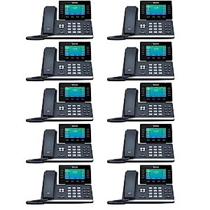 Yealink SIP-T54W IP Phone [10 Pack] 16 VoIP Accounts. 4.3-Inch Color Display. USB 2.0, 802.11ac Wi-Fi, Dual-Port Gigabit Ethernet, 802.3af PoE, Power Adapter Not Included (SIP-T54W)