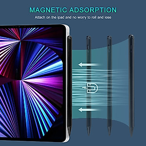 Pencil for iPad (2018-2024),EDIVIA New Fast Charging and Palm Rejection Stylus Pen for iPad Pro M4 2024,iPad Air M2 2024,iPad Pro 11/12.9 Inch,iPad Air 5th 4th 3rd, iPad 10th/9th Generation,Black